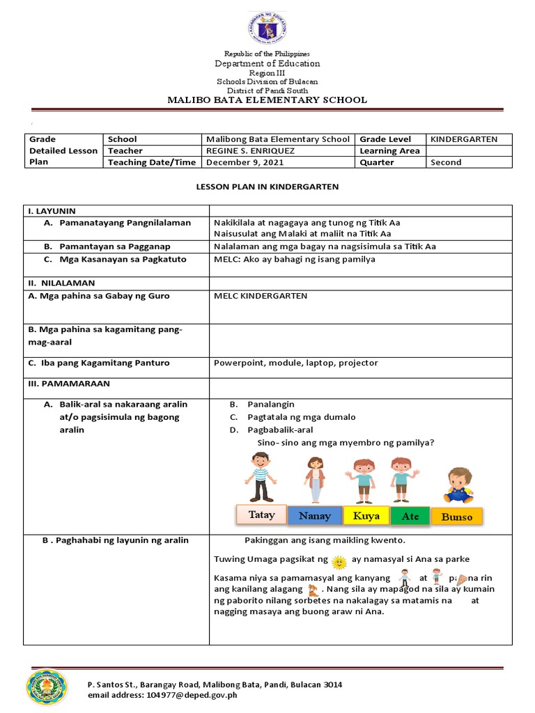 Banghay Aralin Sa Kindergarten | PDF
