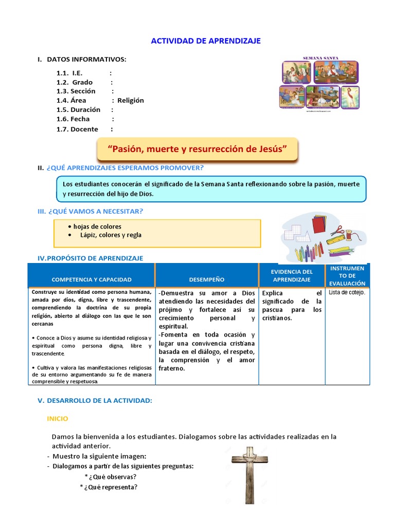 D2 A2 SESION REL. Pasin, Muerte y Resurreccin de Jess | PDF | La resurrección de Jesús | Jesús