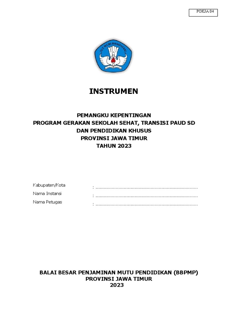 01.instrumen Sekolah Sehat, Paud Dan Diksus | PDF | Bisnis