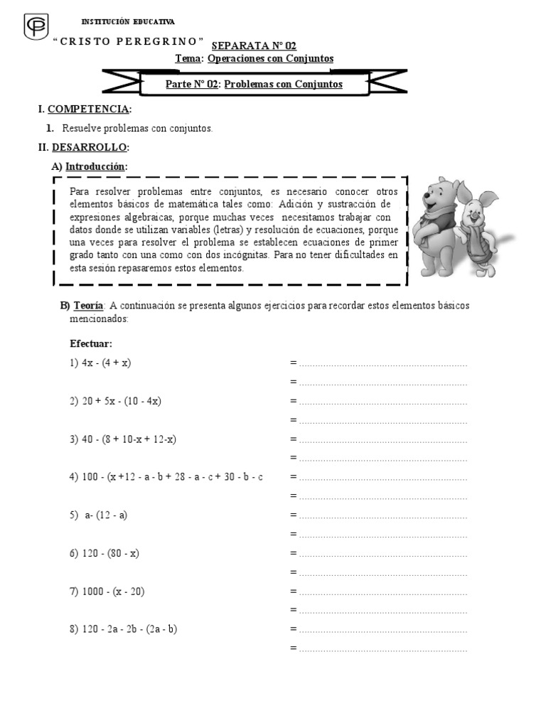 SEPARATA N°02.Parte N°02.Problemas Con Conjuntos | PDF | Ecuaciones | Matemáticas