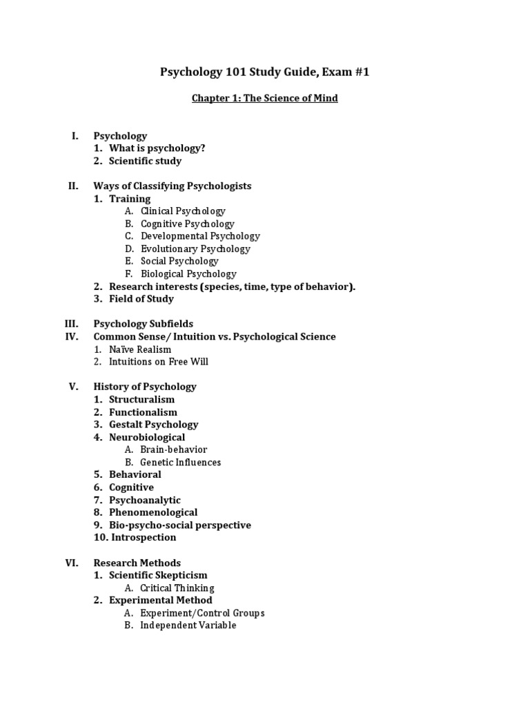 Study Guide Exam 1 | PDF | Nervous System | Central Nervous System