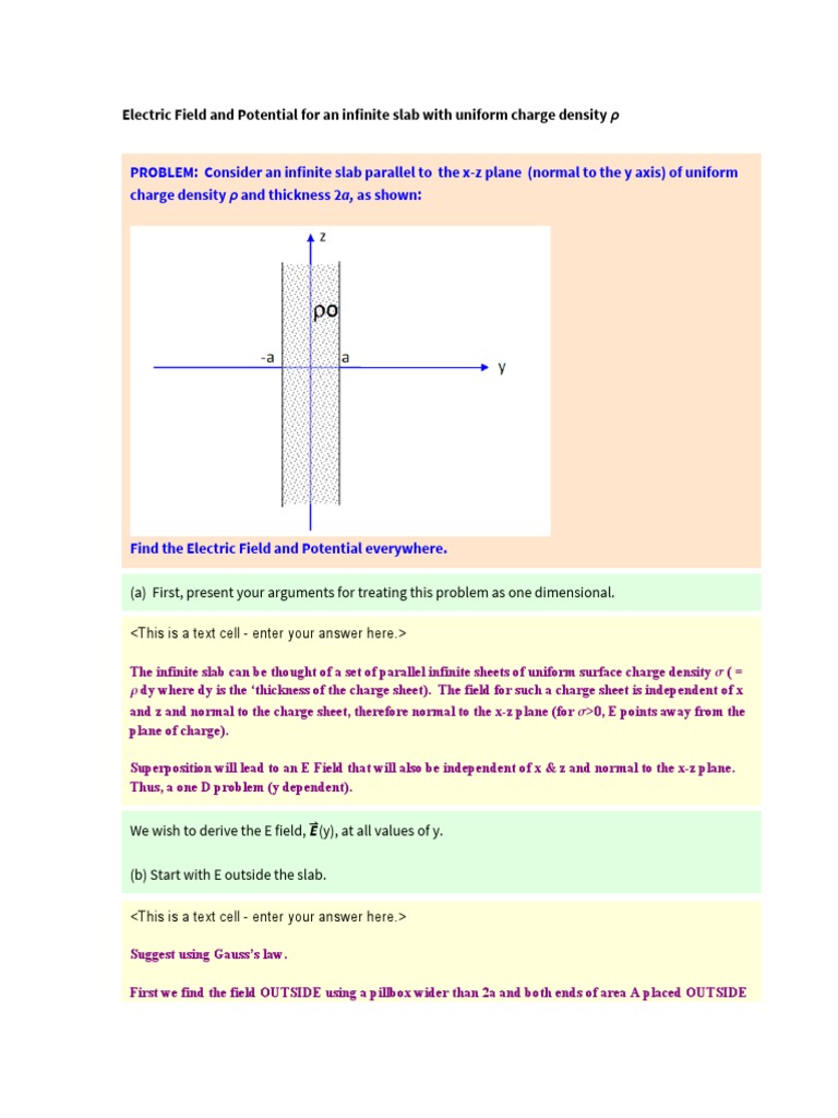 MODULE SOLUTION E - Field Potential Slab of Charge in and Out READY FOR WEB PAGE UPLOAD | PDF ...