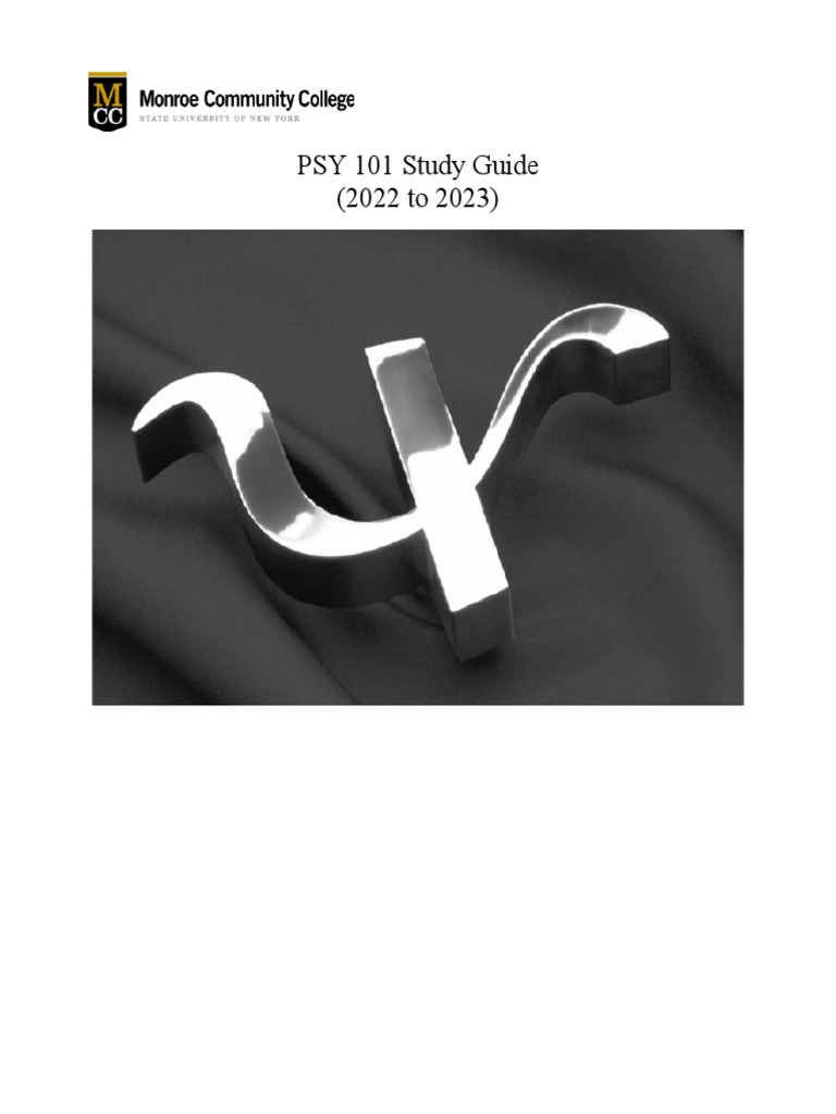 PSY 101 Study Guide 22-23 | PDF | Mental Disorder | Neurotransmitter