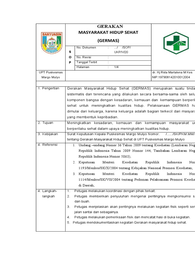 Panduan GERMAS untuk Kesehatan Masyarakat | PDF