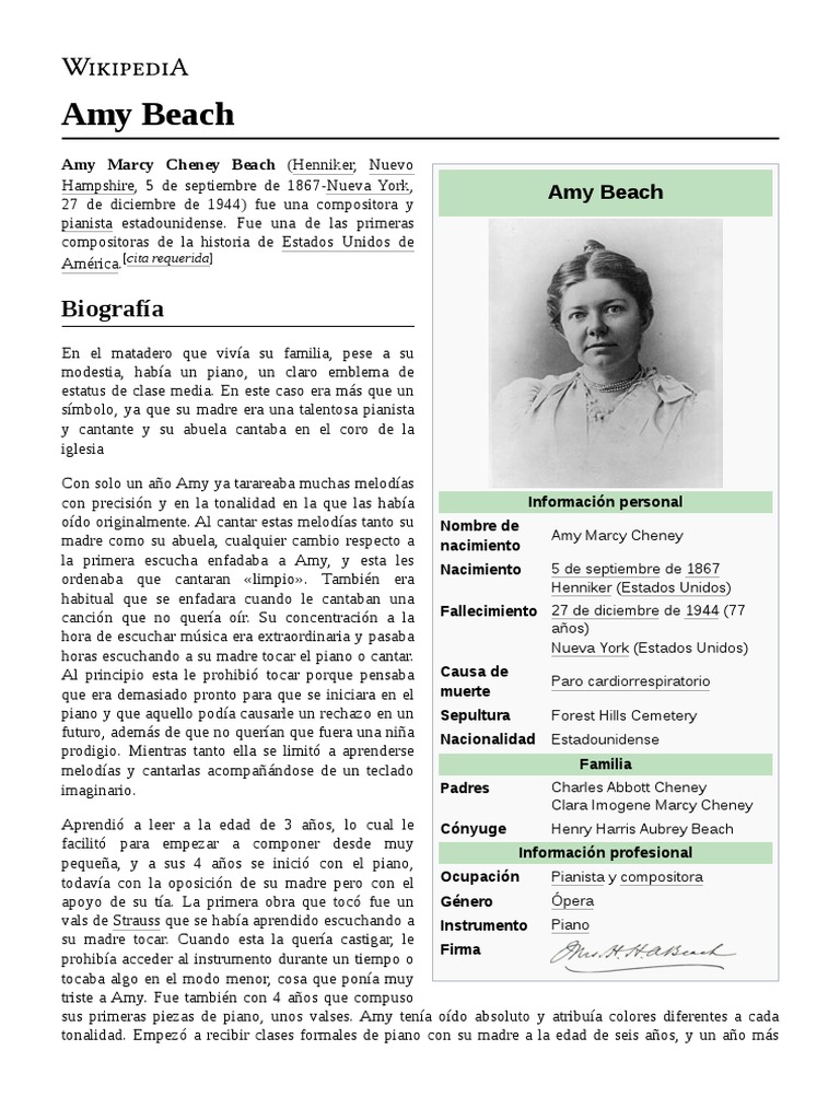 Amy Beach | PDF | Composiciones Musicales | Música clásica