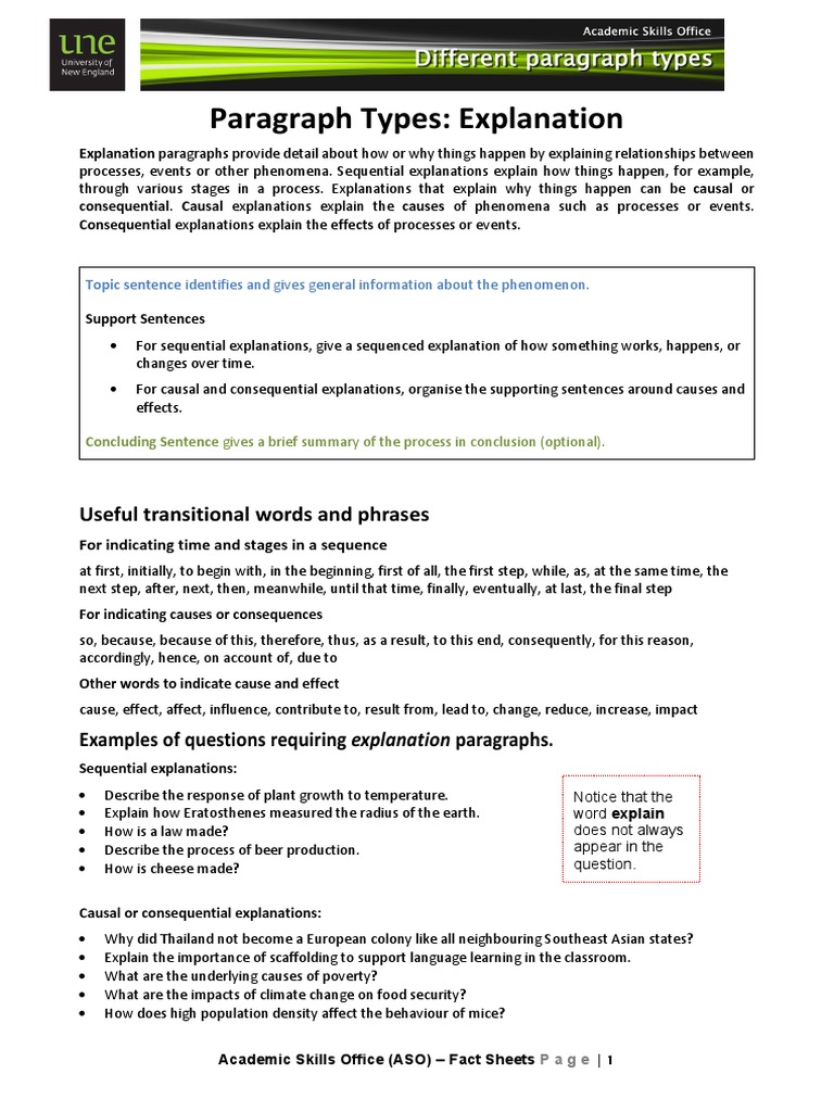 Paragraph Explanation | PDF | Cheese | Causality
