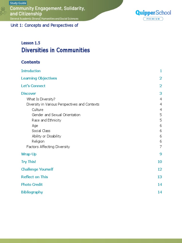 Diversities in Communities: Lesson 1.5 | PDF | Sexual Orientation | Gender