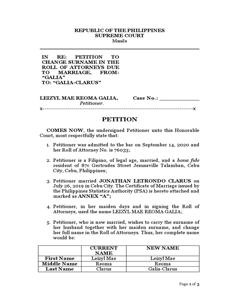 Petition For Change of Name | PDF | Government | Common Law