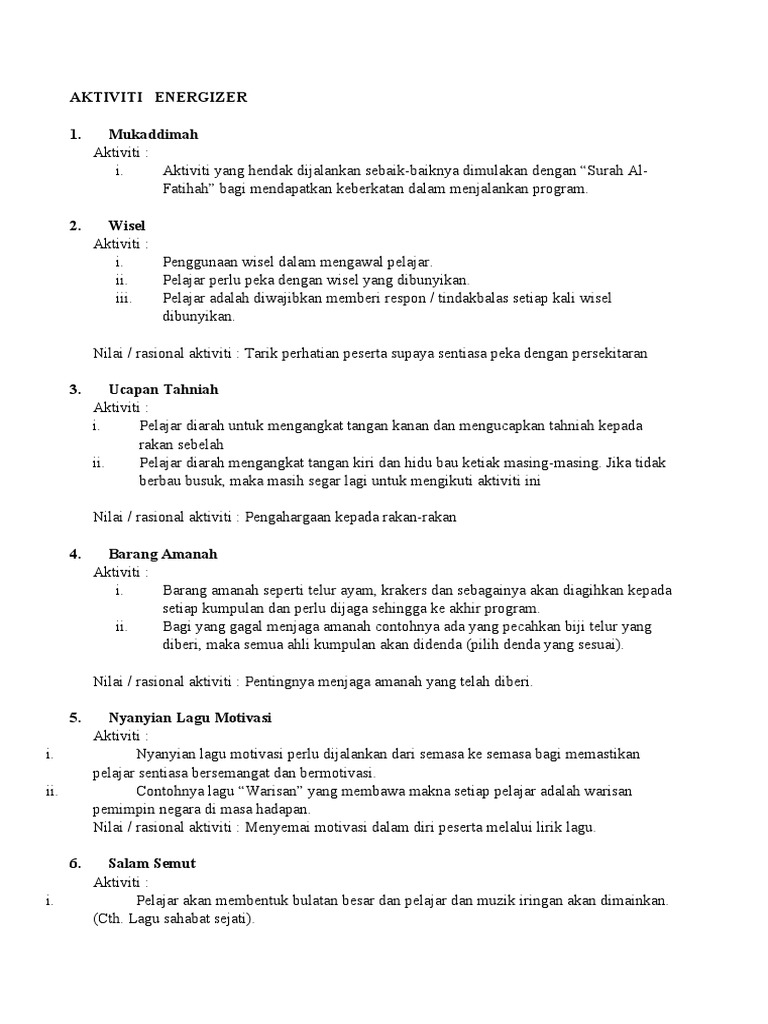 Modul (Energizer, Ice Breaking, LDK) | PDF