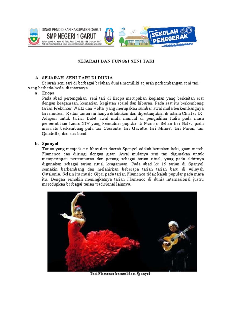 Bahan Ajar Sejarah Dan Fungsi Seni Tari | PDF