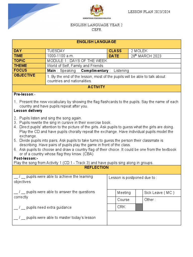 Module 1 | PDF | Lesson Plan | English Language