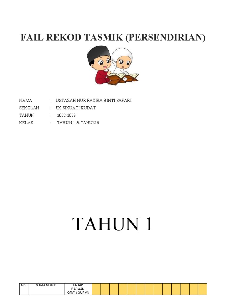 Fail Rekod Tasmik | PDF