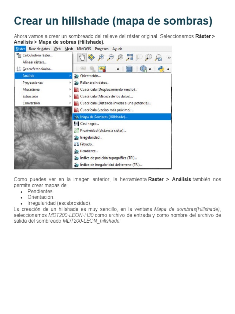 Creación de Mapas Hillshade | PDF