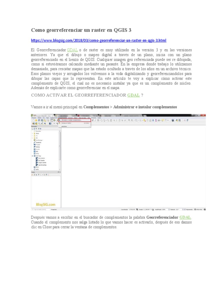QGIS-Georreferenciar Un Raster | PDF | Informática