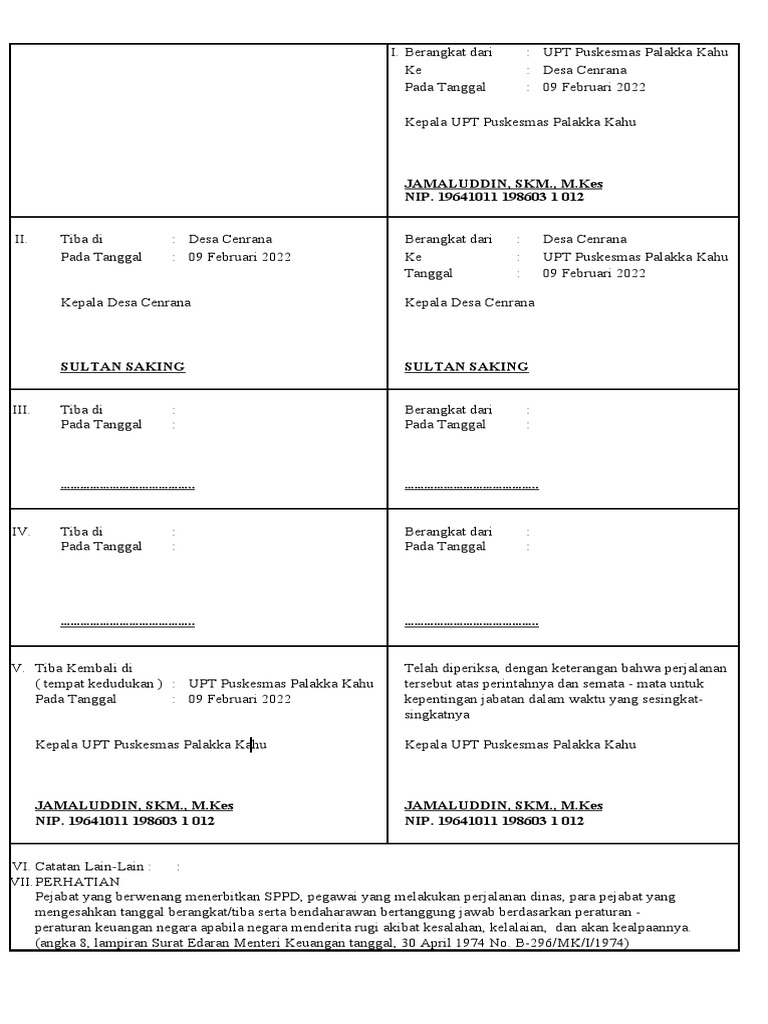 SPPD Belakang (P4K | PDF