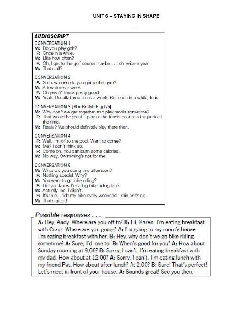 Unit 6 - Audioscript | PDF