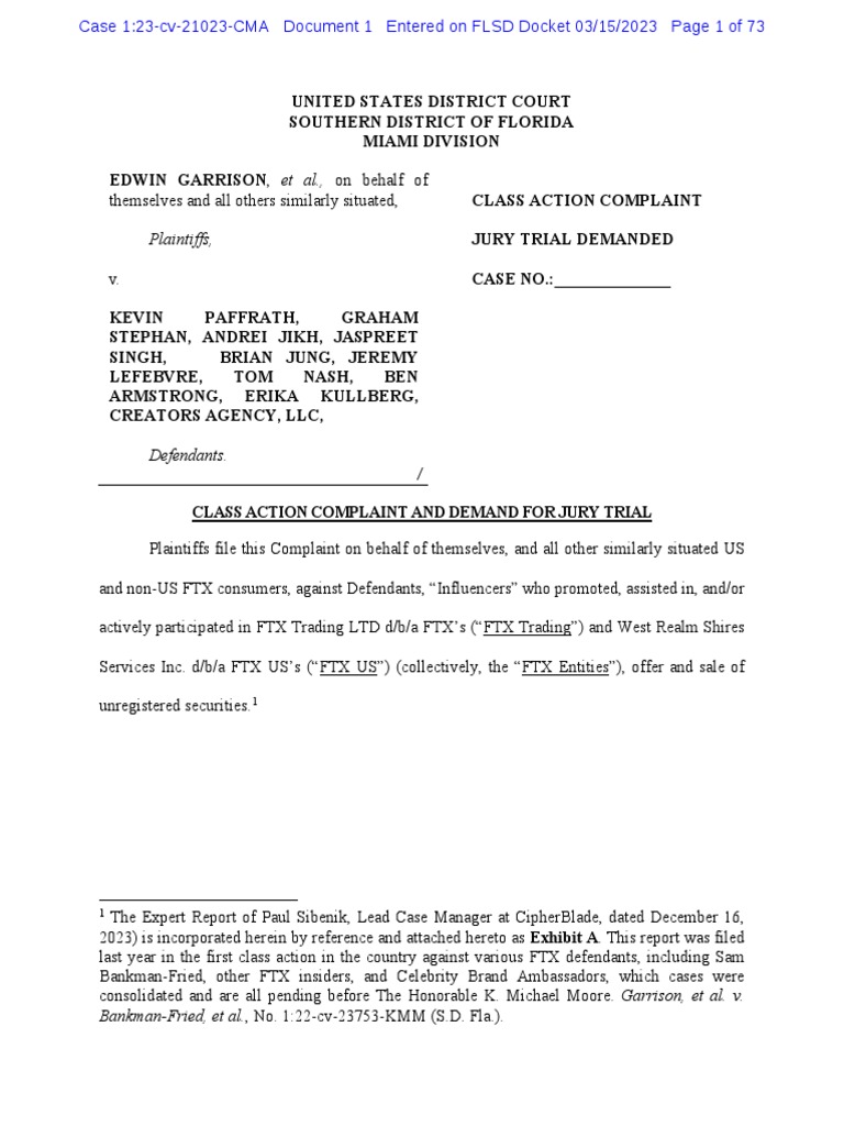 Gov Uscourts FLSD 638960 1 0 | PDF | Banks | Cryptocurrency