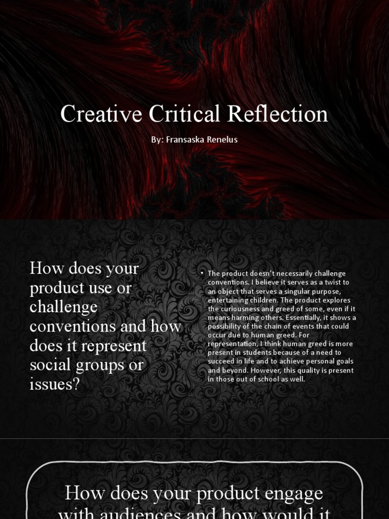 Creative Critical Reflection: By: Fransaska Renelus | PDF | Communication | Cognition