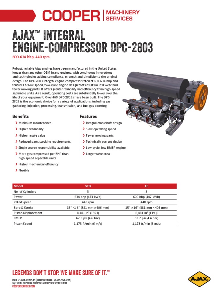 Ajax Integral Engine-Compressor Dpc-2803: Legends Don't Stop. We Make ...