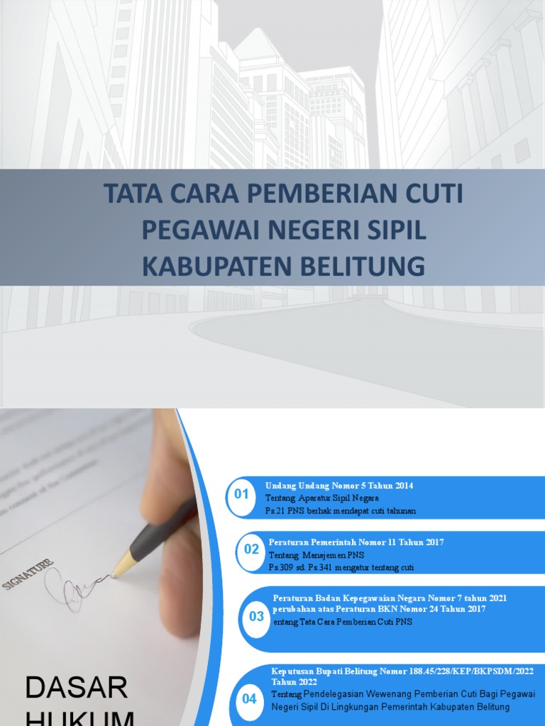 Aturan Cuti PNS Kabupaten Belitung | PDF