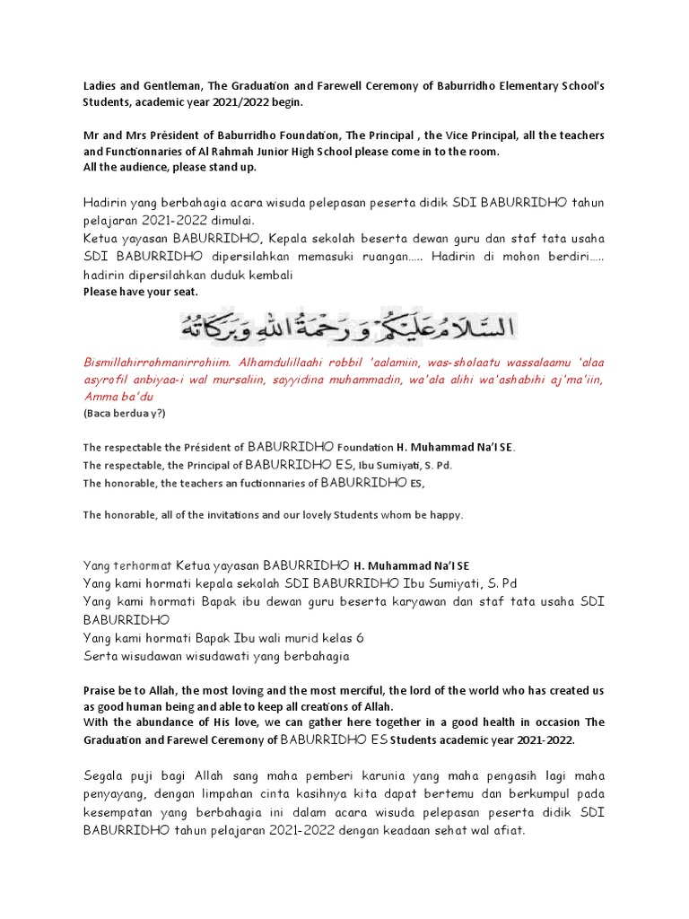 TEKS MC English WISUDA SMP AL RAHMAH | PDF