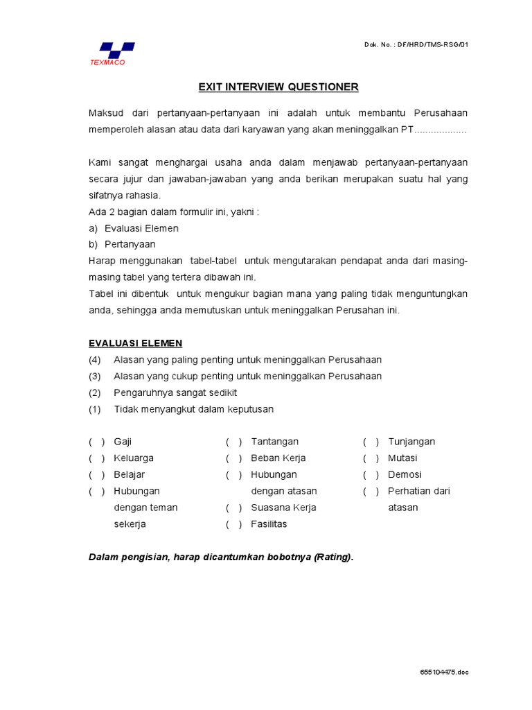 Exit Interview | PDF