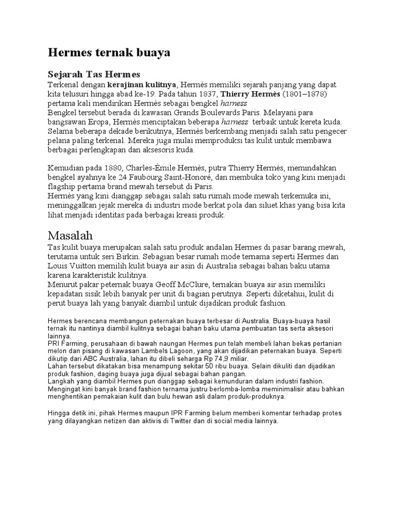 Hermes Ternak Buaya | PDF
