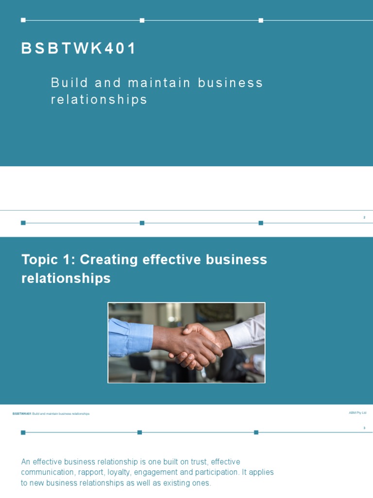 Build and Maintain Business Relationships | PDF | Communication ...