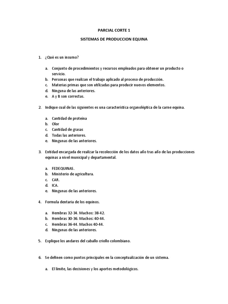 Sistemas de producción equina: conceptos básicos y procesos digestivos ...