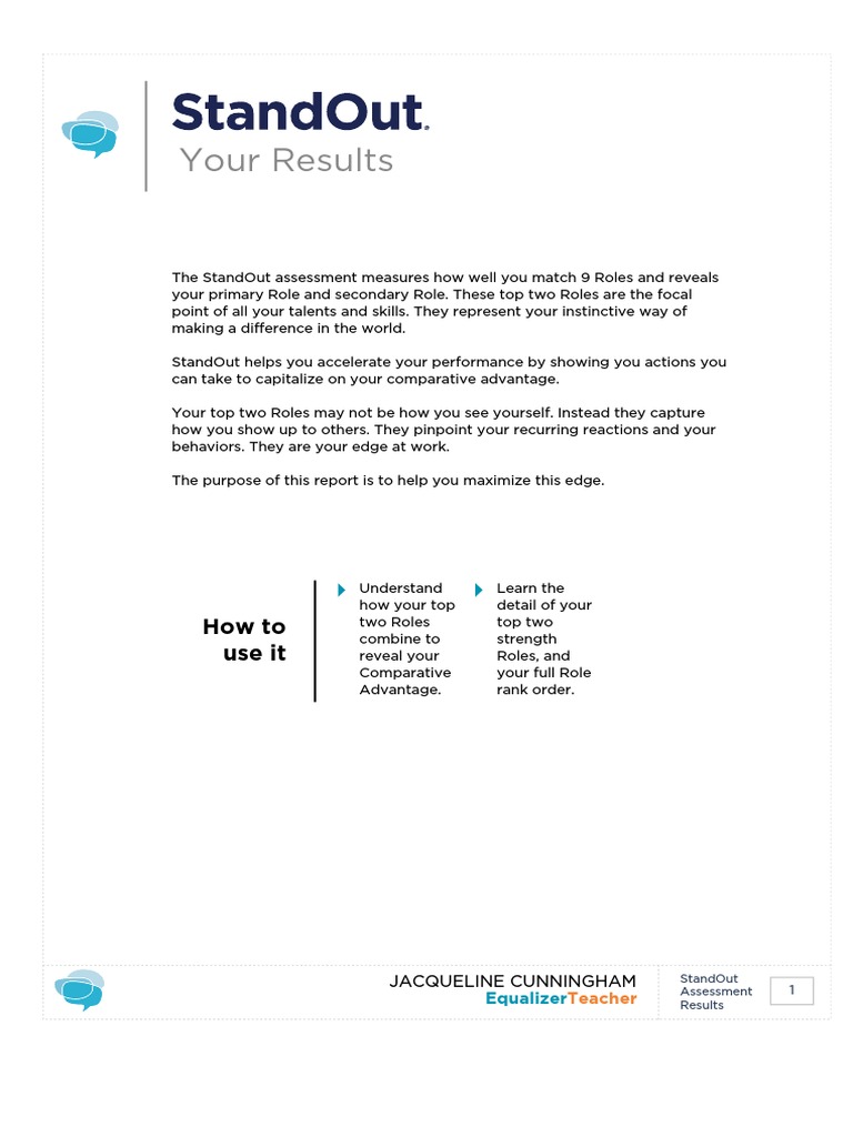 Standout Assessment | Download Free PDF | Learning | Teachers
