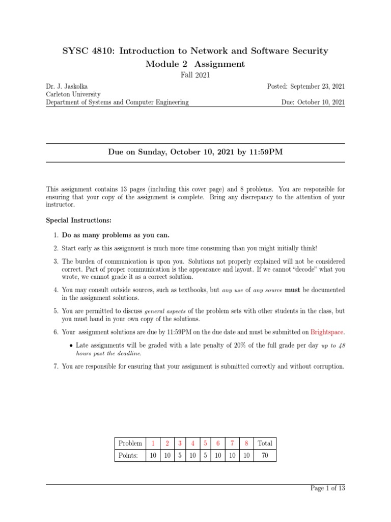 SYSC 4810: Introduction To Network and Software Security Module 2 Assignment | PDF | Medical ...