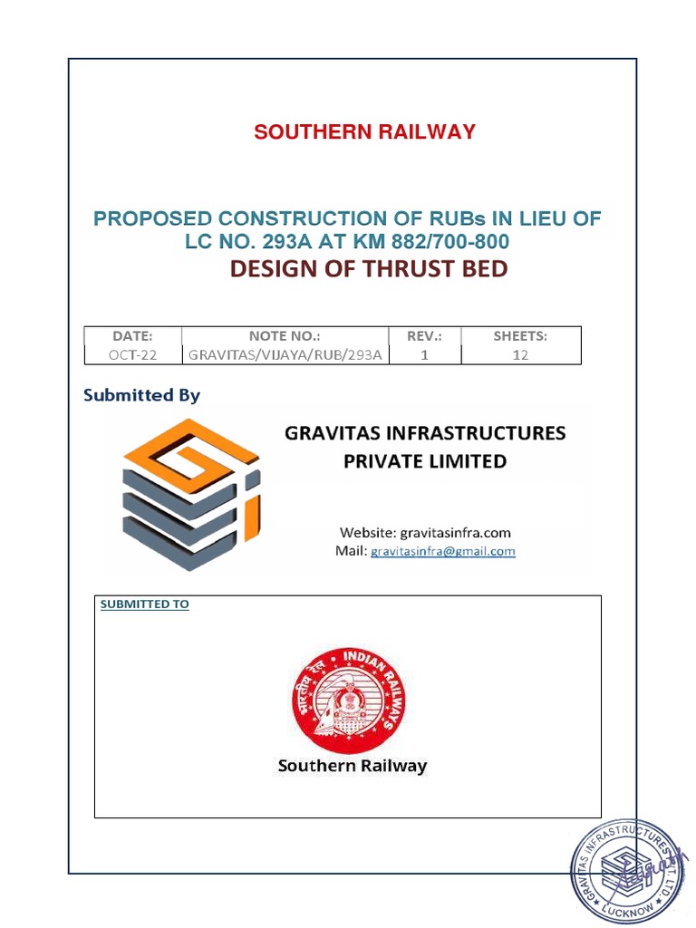 Design of Thrust Bed: Proposed Construction of Rubs in Lieu of LC NO ...