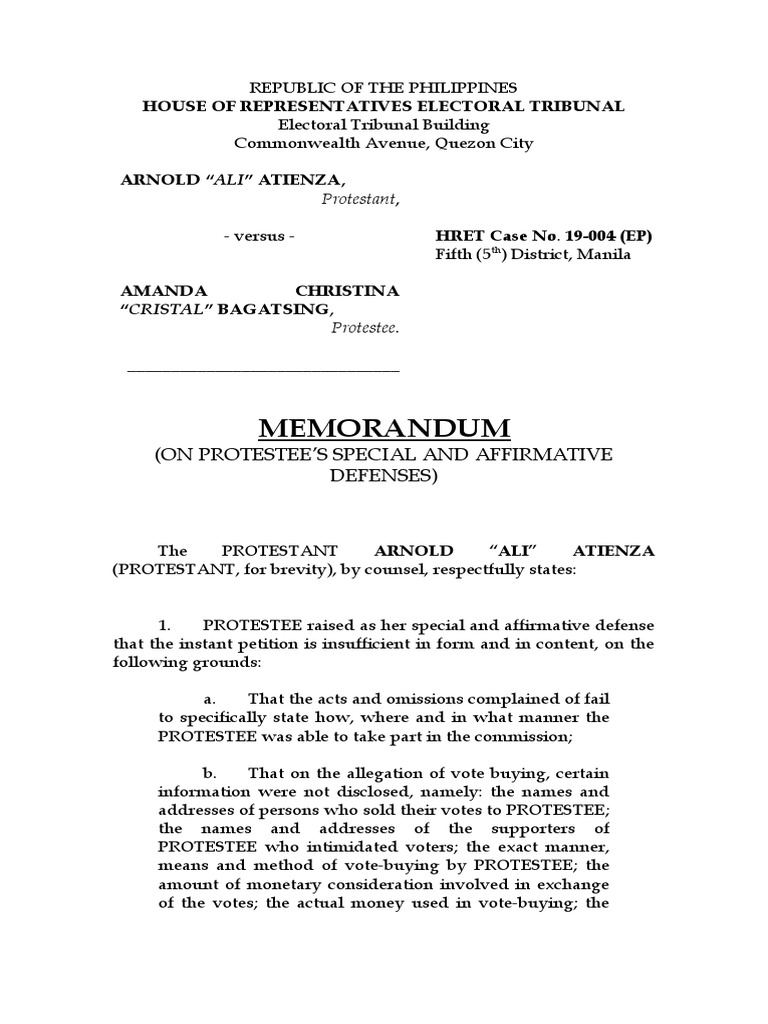 Ali Atienza - Memorandum | Download Free PDF | Electoral Fraud | Elections