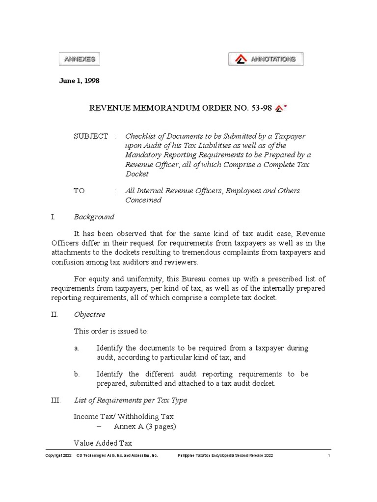 Rmo 53-98 | PDF | Taxes | Value Added Tax