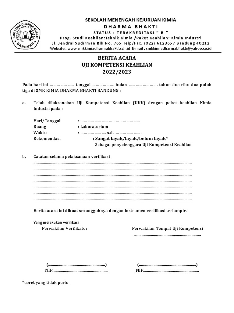 Berita Acara UKK | PDF