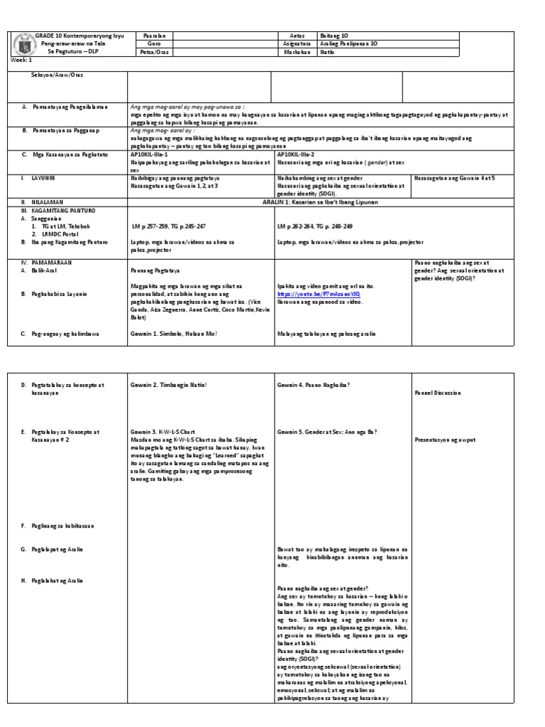 AP10 DLP-3rd-Quarter-Week-1-10 | PDF