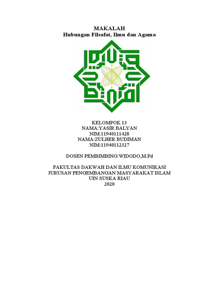 Makalah Hubungan Filsafat, Ilmu Dan Agama | PDF Makalah Hubungan Filsafat, Ilmu Dan Agama | PDF