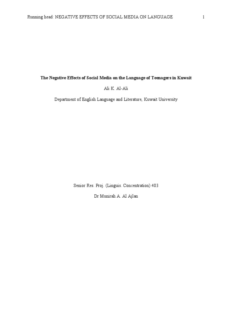 My Senior Project 2022 | PDF | Social Media | Popular Culture & Media ...