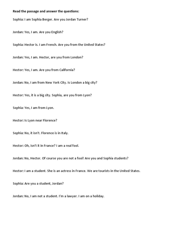 Read The Passage and Answer The Questions | PDF