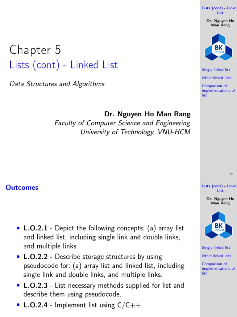 Dsa Ch5 Lists Pdf Computing Algorithms And Data Structures 