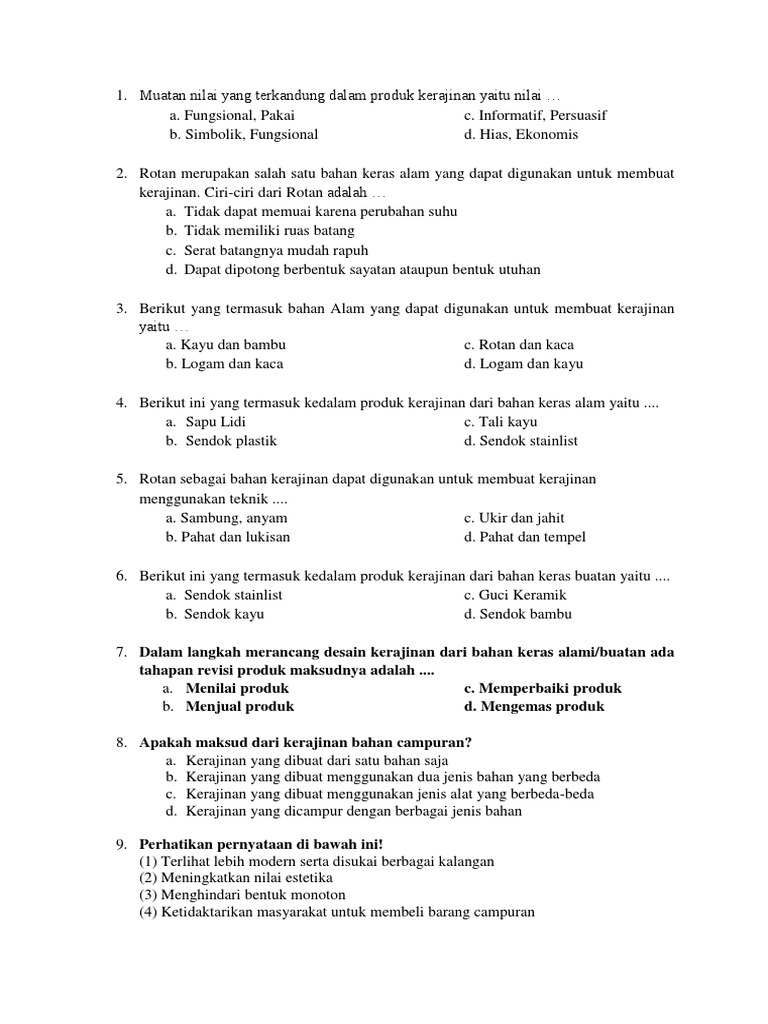 Kumpulan Soal Pts - SCRB | PDF | Griya & Taman