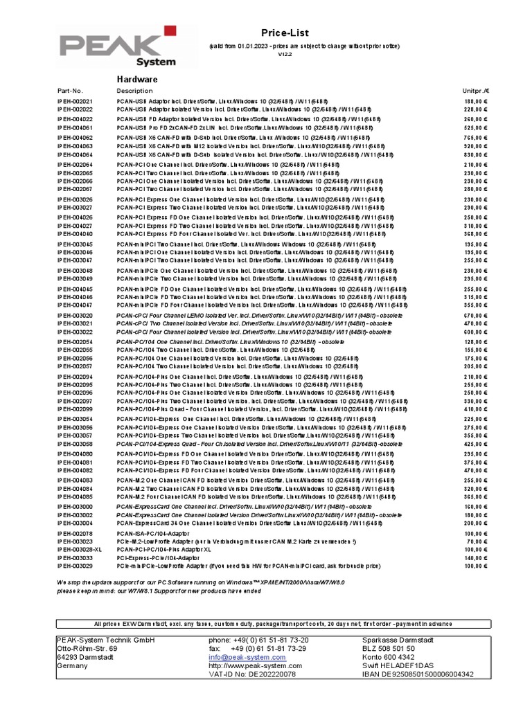 Pricelist | PDF | Windows Vista | Windows Xp
