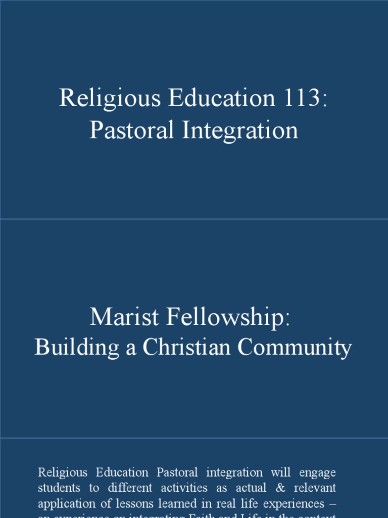 Pastoral Integration in Religious Education | PDF