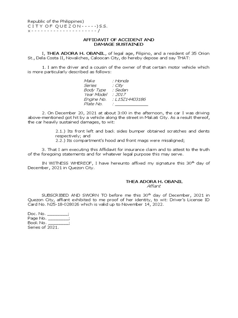 Affidavit Insurance | PDF