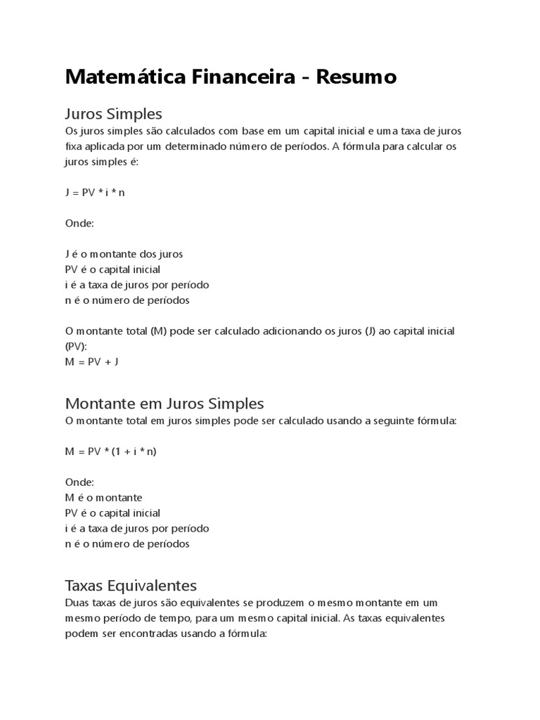 Cálculo de Juros Simples e Compostos: Conceitos e Fórmulas Fundamentais ...