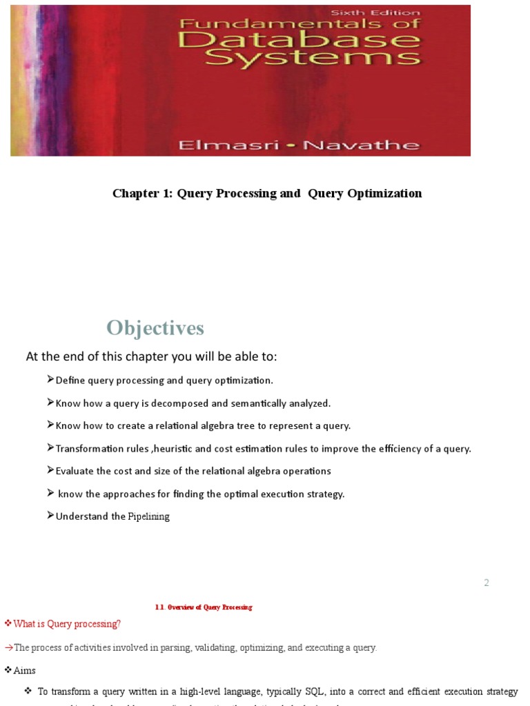 Chapter 1 Query Processing | PDF | Database Index | Databases