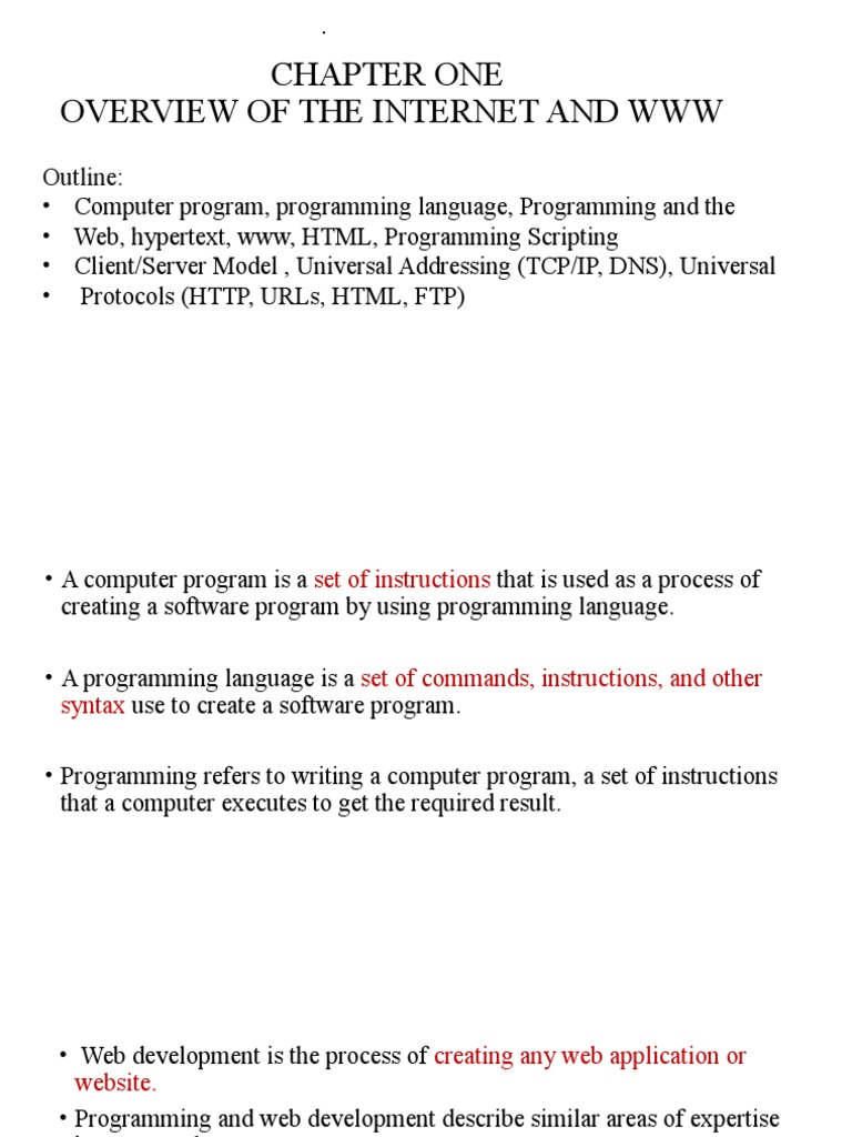 CH 1 Web - Programming | PDF | World Wide Web | Internet & Web CH 1 Web - Programming | PDF | World Wide Web | Internet & Web