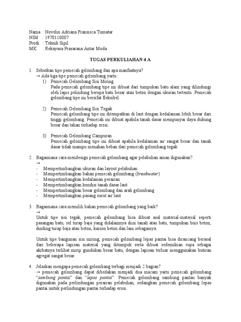 Tugas 04 Rekayasa Prasarana Antar Moda | PDF | Seni | Sains & Matematika