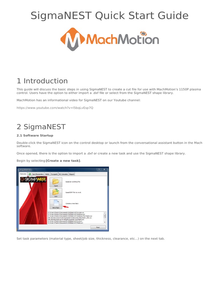 Sigmanest Quick Start Guide | PDF | Machine Tool | Software