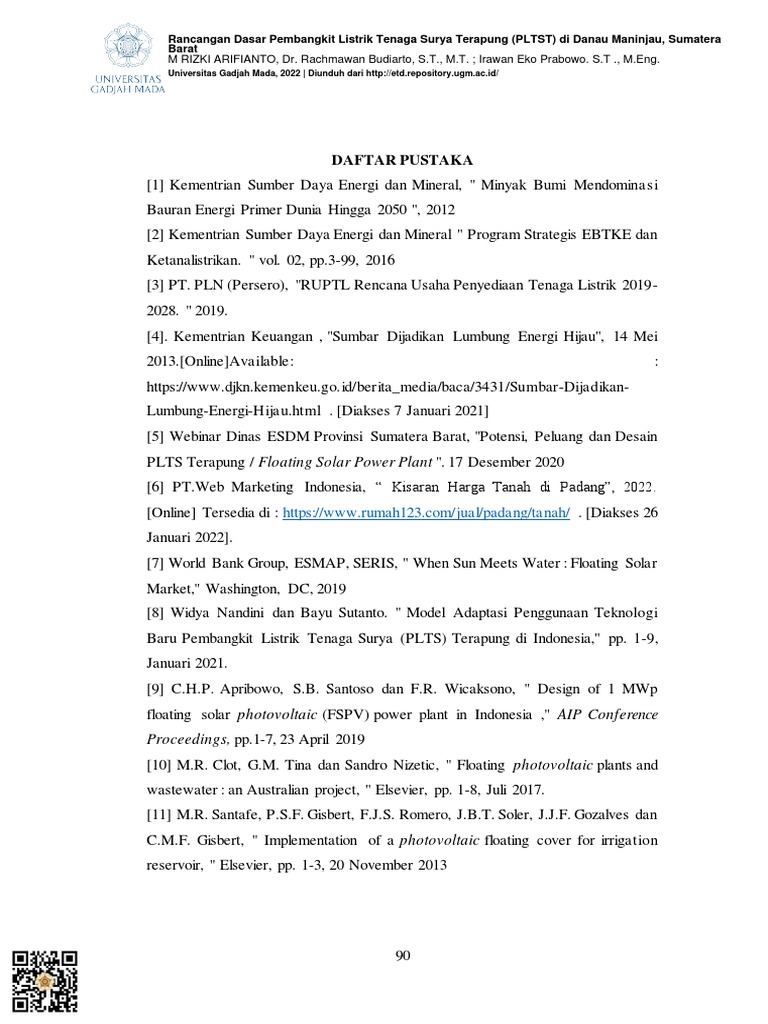Daftar Pustaka: M RIZKI ARIFIANTO, Dr. Rachmawan Budiarto, S.T., M.T. Irawan Eko Prabowo. S.T ...
